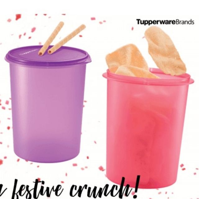 Tupperware Tall Canister 10L x 2pcs (Pink+Purple) | Shopee Malaysia