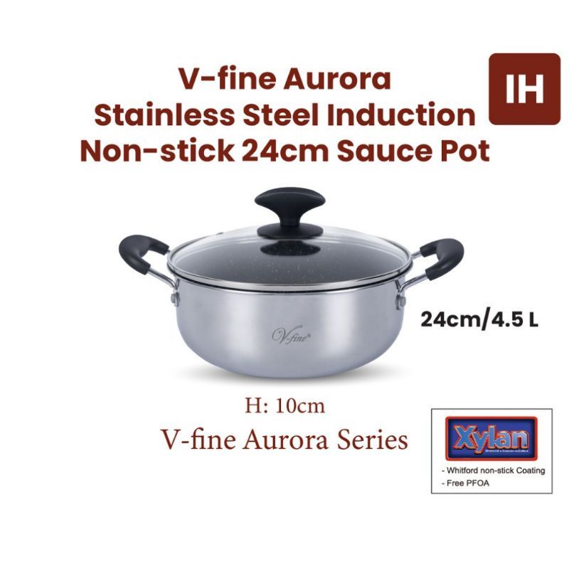 🔥Vantage V fine Aurora Stainless Steel Induction Non stick 24 cm sauce ...