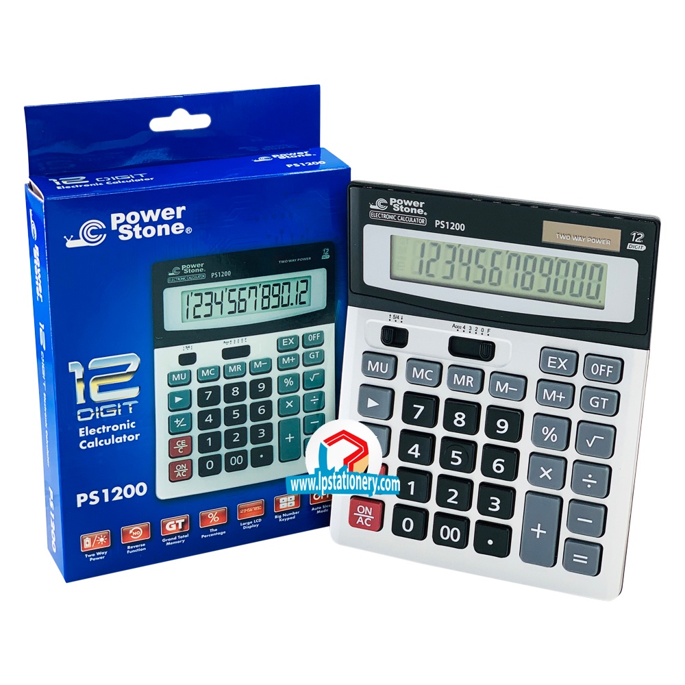 Power Stone 12 Digit Calculator Dual Power P1200 | Shopee Malaysia
