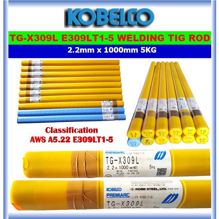 KOBELCO WELDING TIG ROD TG-X309L ( TGX309L , TGX-309L ) E309LT1-5 - 2.2 ...