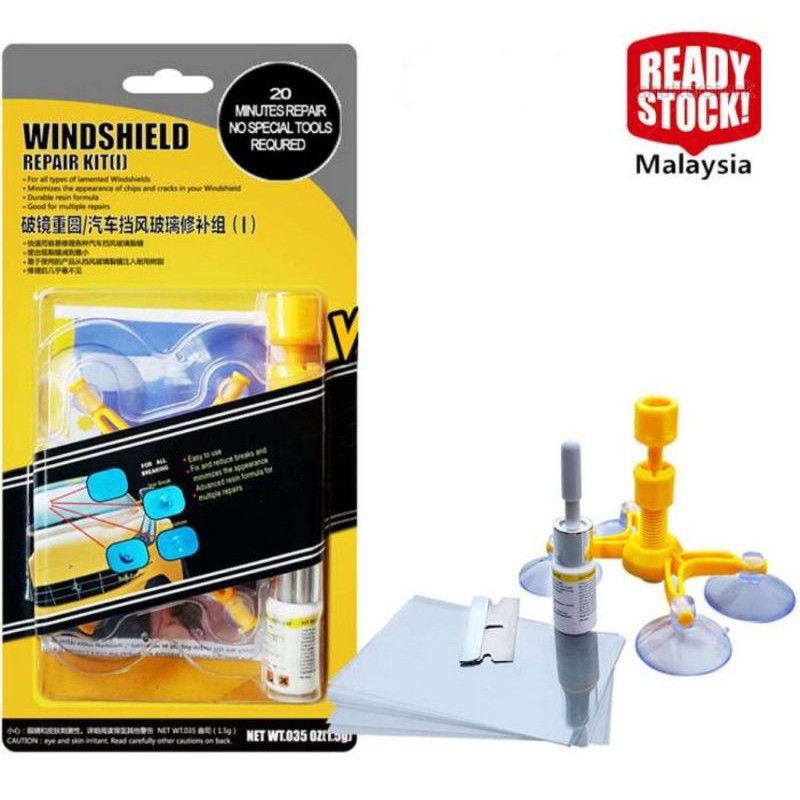 🔥Windshield Gel Repair Kit🔥 for Crack & Chips - 💥DIY💥 | Shopee Malaysia