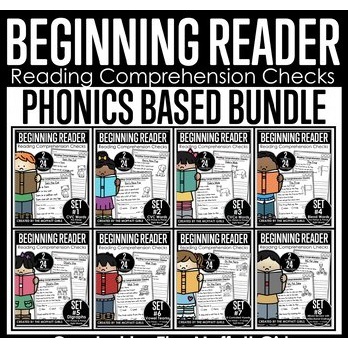 E57 (PDF) Beginning Reader Comprehension Checks BUNDLE 8 sets 490 pages ...