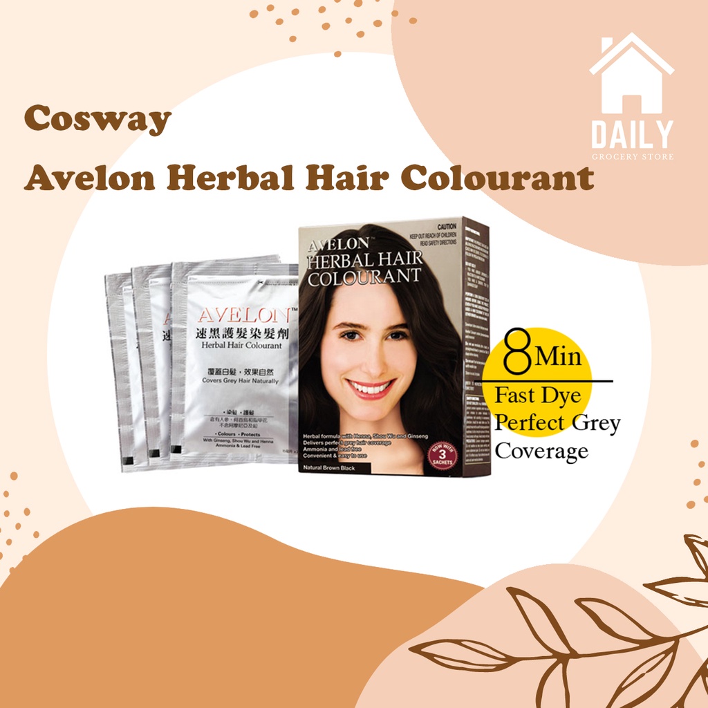 Avelon Herbal Hair Colourant Perwarna Rambut (30ml x 3 PACKS) - Perfect ...