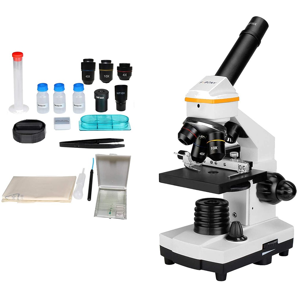 SVBONY SV601 Microscope, 40X-1600X Microscope for Kids Students, Dual ...