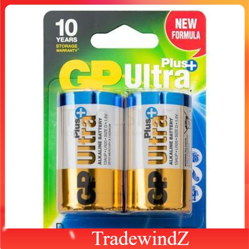 🔥 GP Alkaline Ultra+ Size D Battery Bateri Saiz D Extra Heavy Duty ...