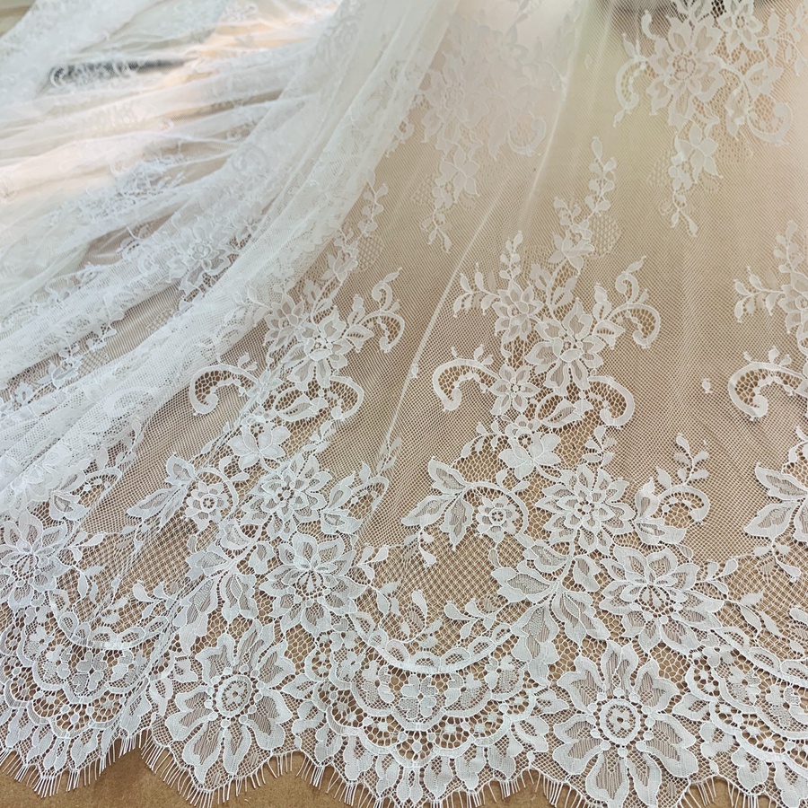 Delicate Super Chantilly French Lace Fabric Wedding Bridal Lace ...