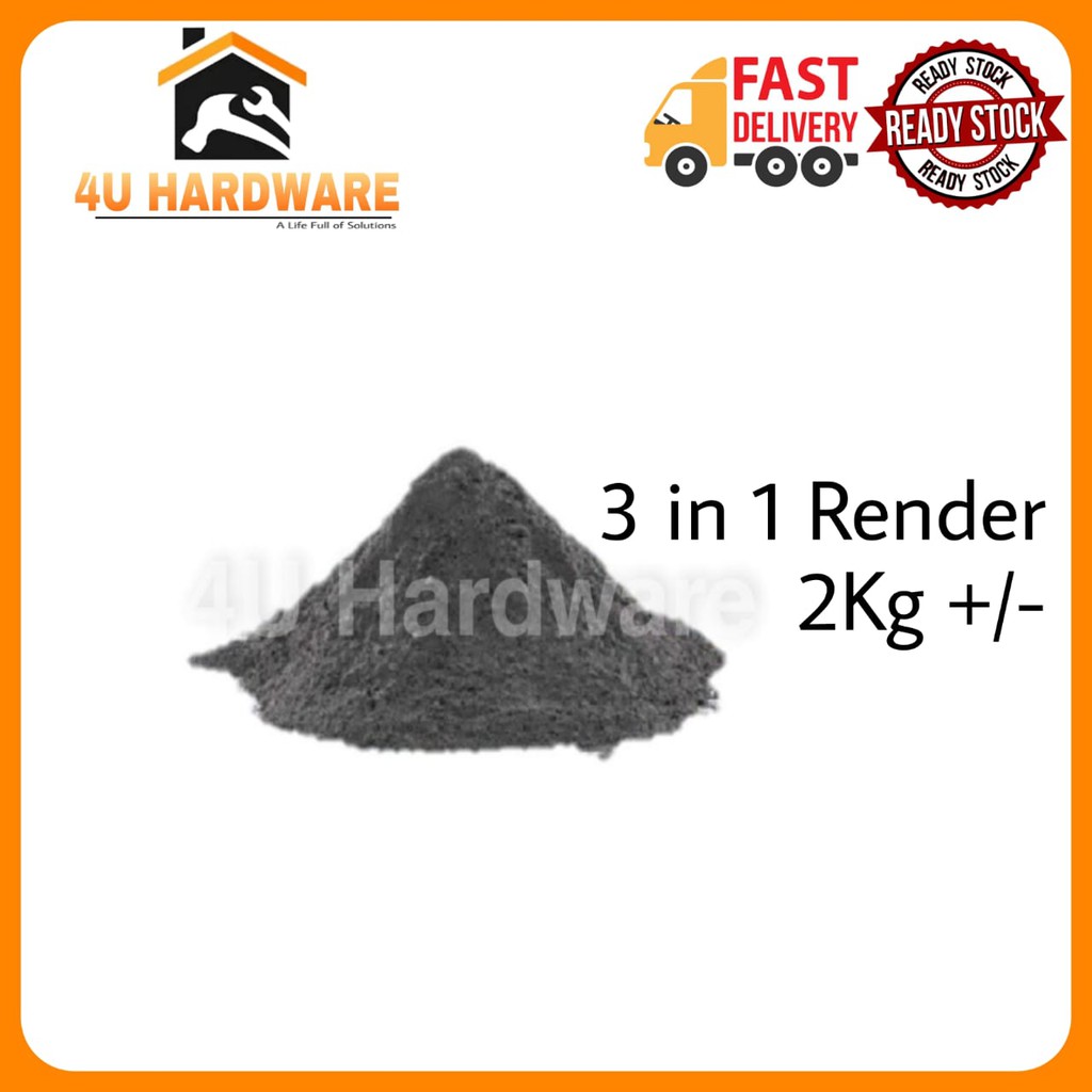 3 in 1 Render / Ready Mix Cement / Simen Siap Campur (1kg / 2kg ± per ...