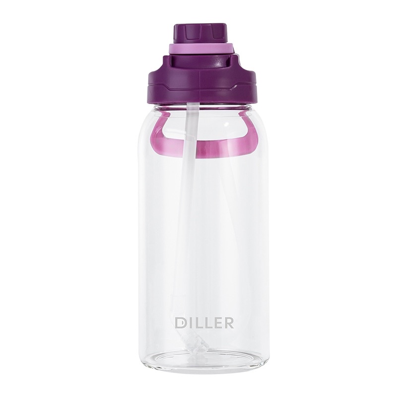 Diller Dazzle Big Capcity Borosilicate Glass Tumble Water Bottle 553 ...