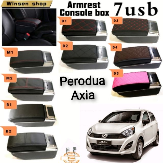 Perodua axia 7usb armrest console box | Shopee Malaysia