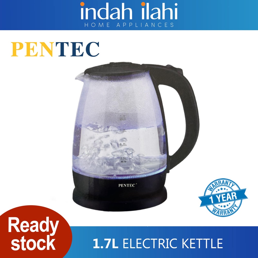 Pentec 1.7L Glass Jug Kettle JK-38 | Shopee Malaysia