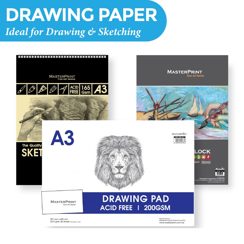 Masterprint Fine Art Series Drawing Paper Sketch Book A2 // A3 Size ...