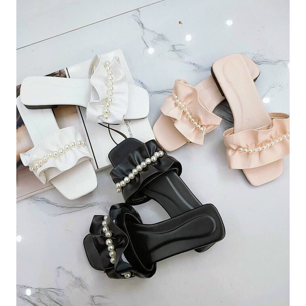 Ruffled Pearl Slippers (beautiful product) | Shopee Malaysia