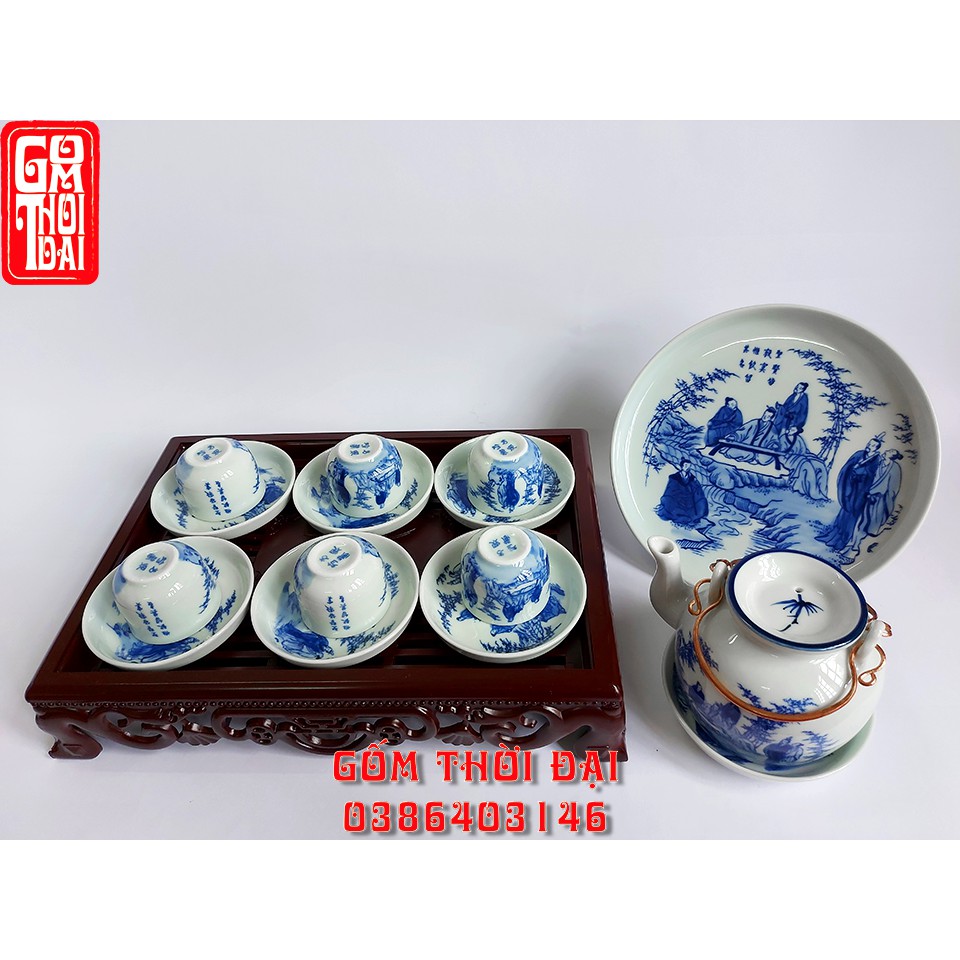 Bat Trang Teapot Set To Paint Bamboo Lam Vent Hien (6 Patterns ...