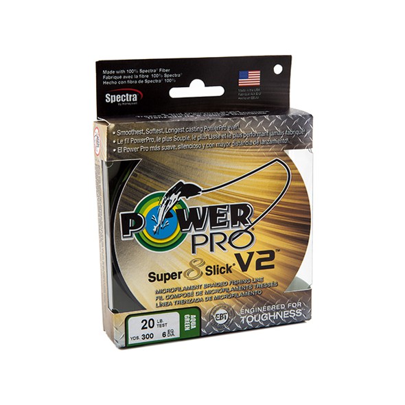 POWER PRO Fishing Braided line SUPER 8 SLICK V2 300YDS SMOOTH BRAID ...