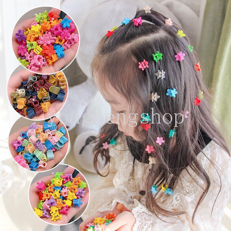 20pcs/set Cute Mini Hair Pins Flower Star Crown Hair Clips Baby Girls ...
