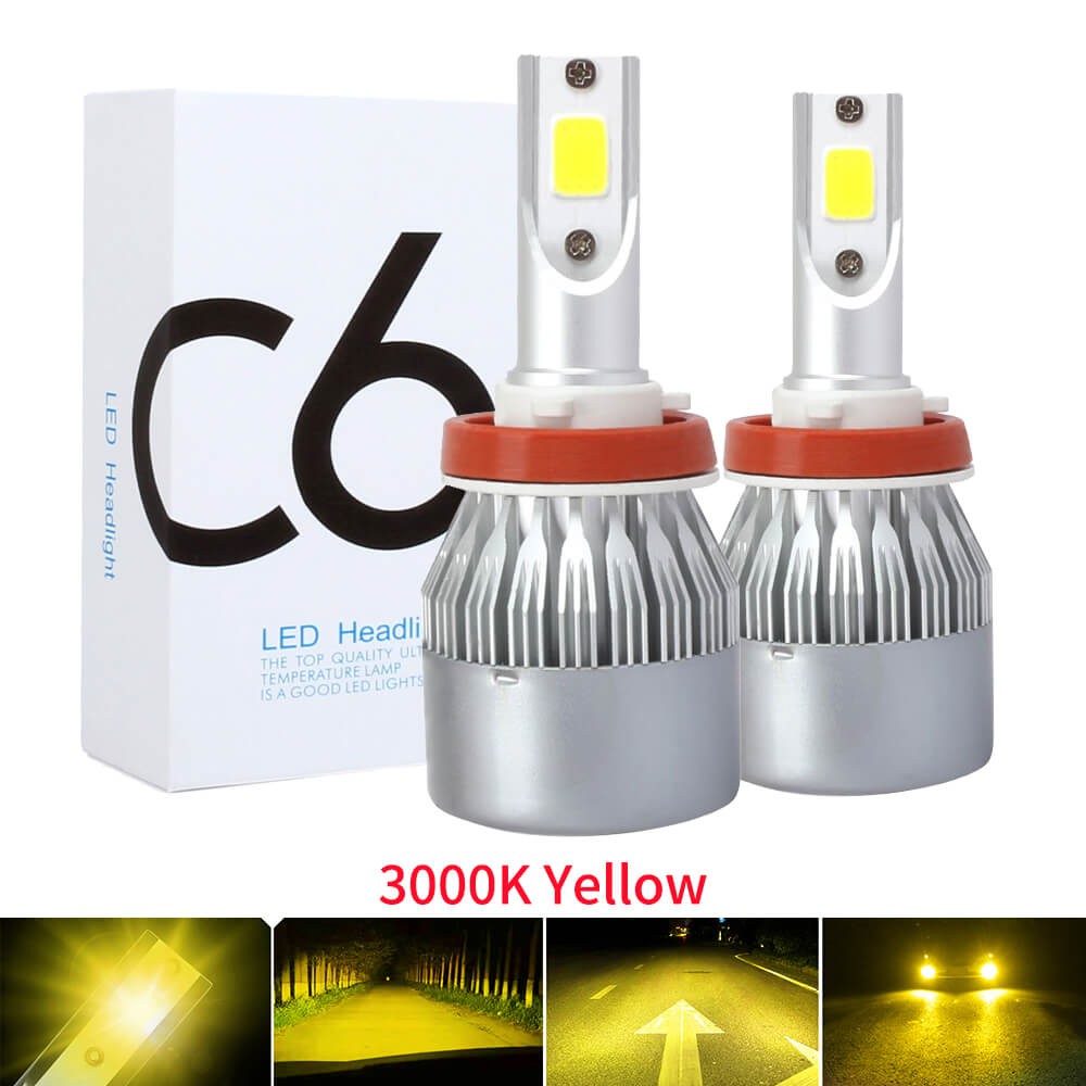 Ready Stock 2PCS 3000K Yellow Auto Fog lamp H7 LED H4 H11 H1 9005 HB3 ...