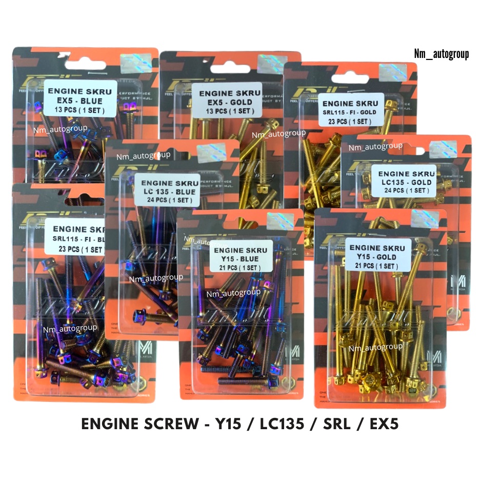 MJL Engine Cover Screw Set Motorcycle (ORI)- Y15ZR/Y16ZR/LC135 4S/SRL ...