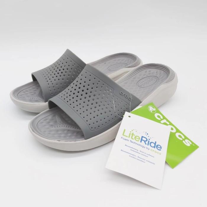 CROCS LITERIDE SLIDE MEN'S SLIDE SANDALS ORIGINAL CROCS - ABU | Shopee ...