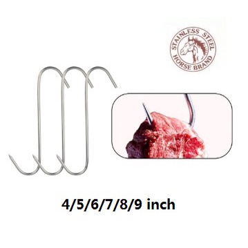 HORSE BRAND Heavy Duty Stainless Steel Meat Hook Sharp End / Meat ...
