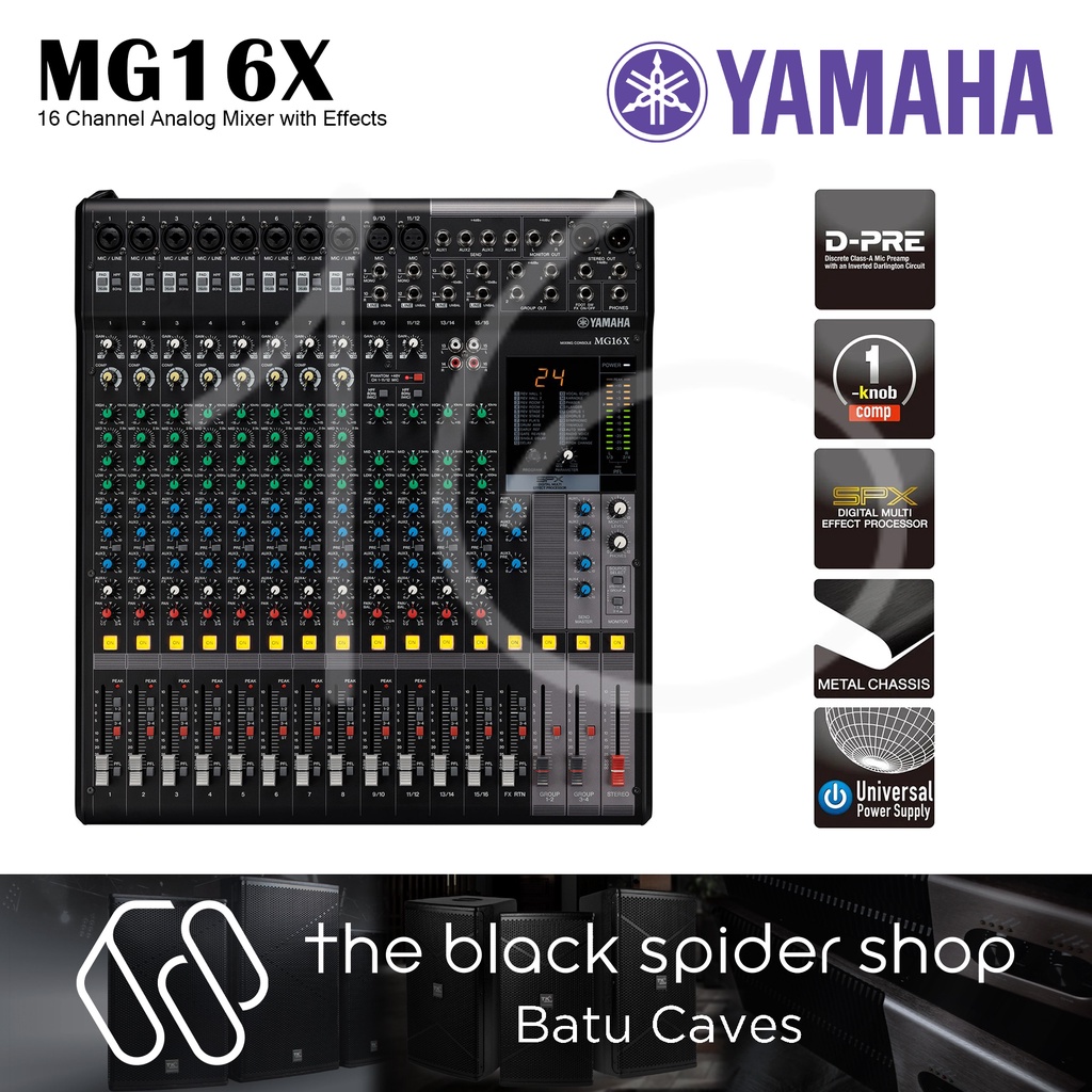 (Ready Stock)Original Yamaha Mixer Mixing Console MG16X 16 Channel ...