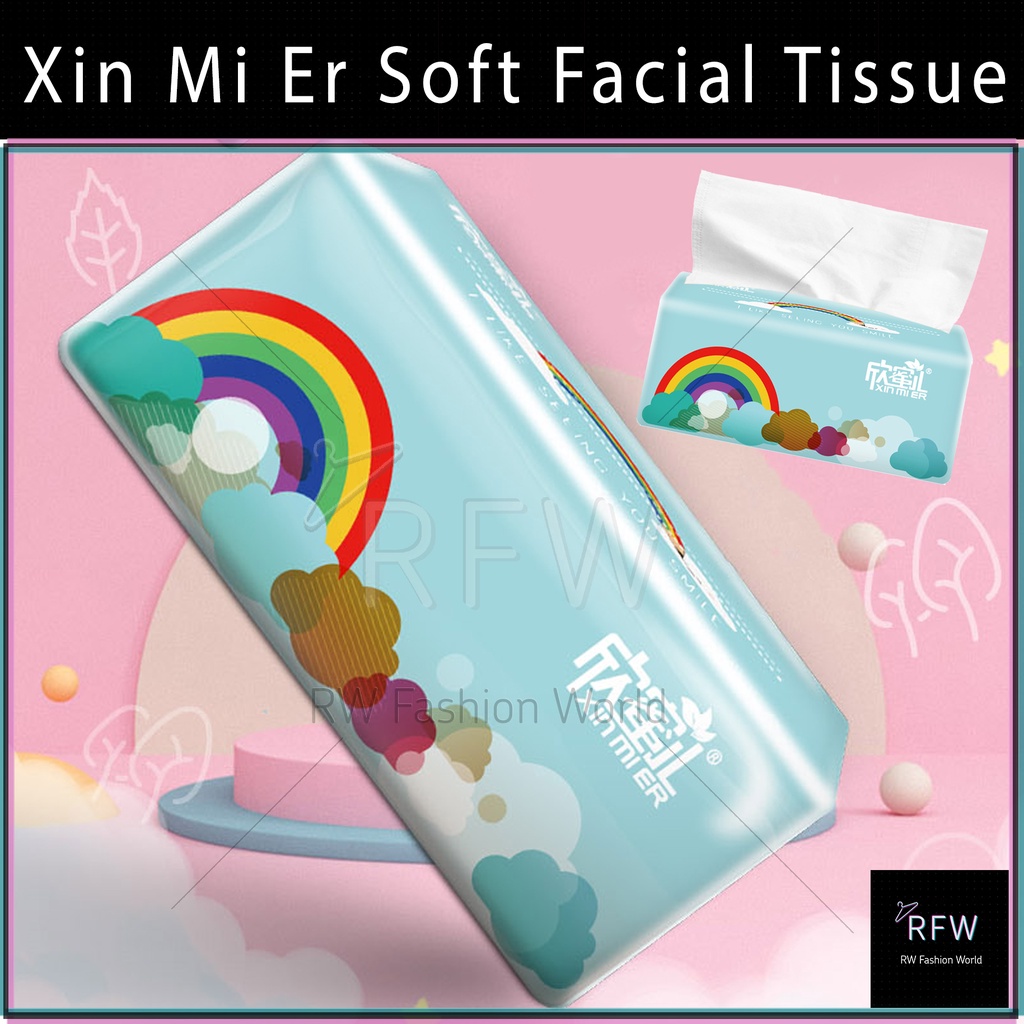 Xin Mi Er Soft Facial Tissue 3ply/4ply Tisu 3ply/4ply=300pcs (Kotak ...