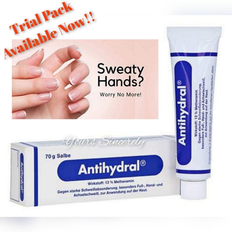 Trial Repack 15g! Antihydral cream for Hyperhidrosis/Sweaty Hands ...