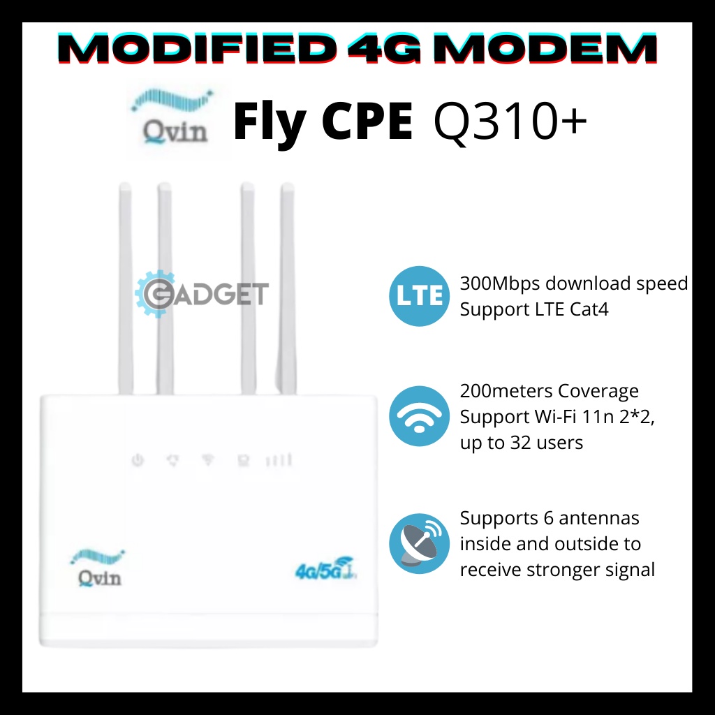 Modified 4G Modem | Fly CPE Q310+ 300Mbps Download Speed | Support LTE ...