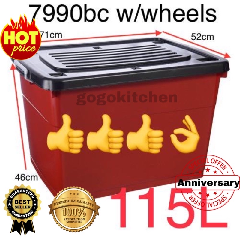 Century 7990SC Storage Box with Wheels 115L | Shopee Malaysia
