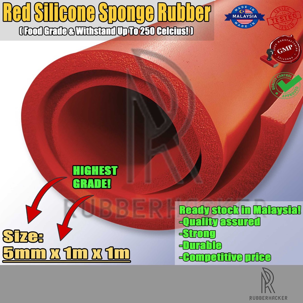 Red Silicone Sponge Rubber Sheet Food Grade Closed Cell Silicone Foam ...