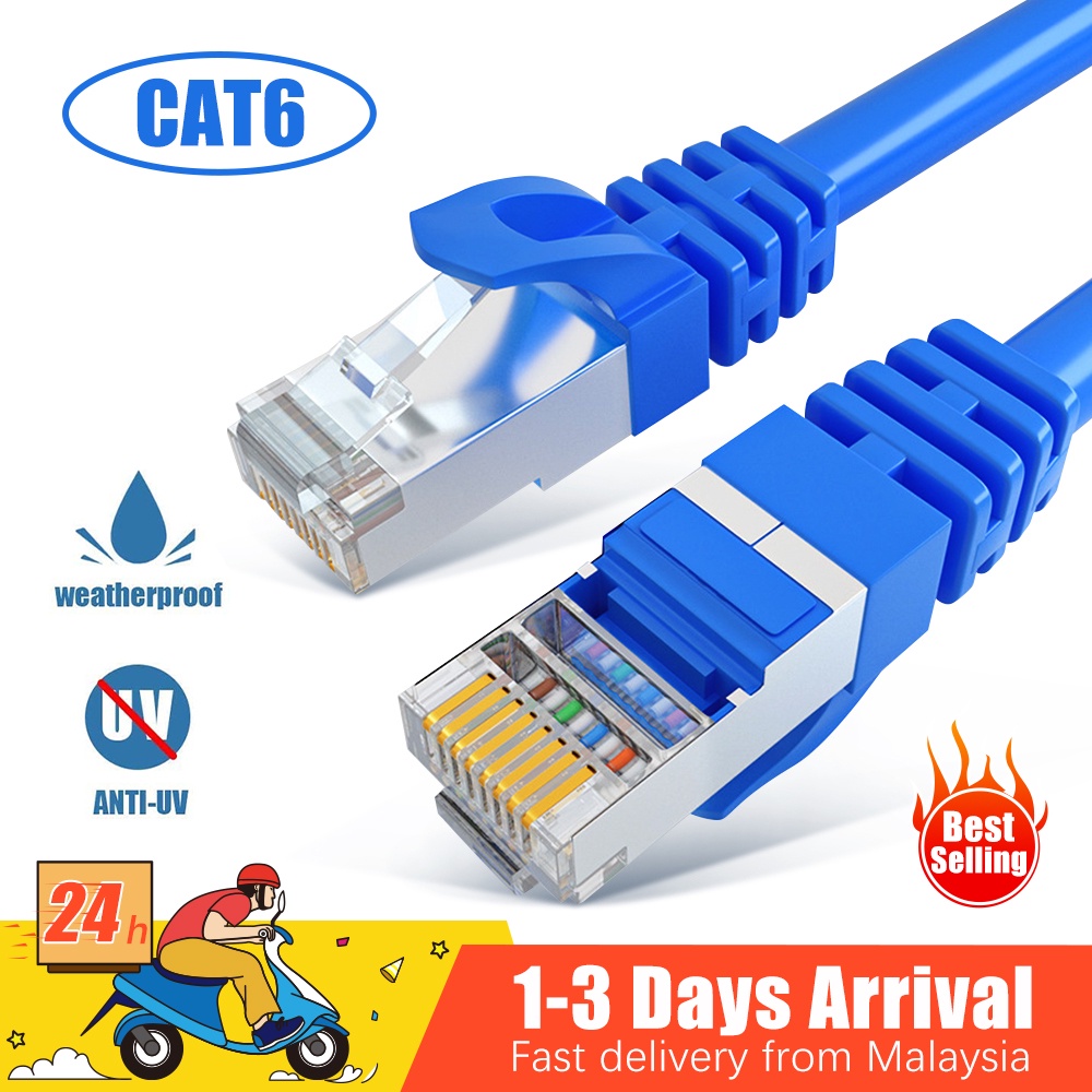 1M/5M/10M RJ45 LAN Network Cable CAT6 Gigabit Ethernet Cable with Gold ...