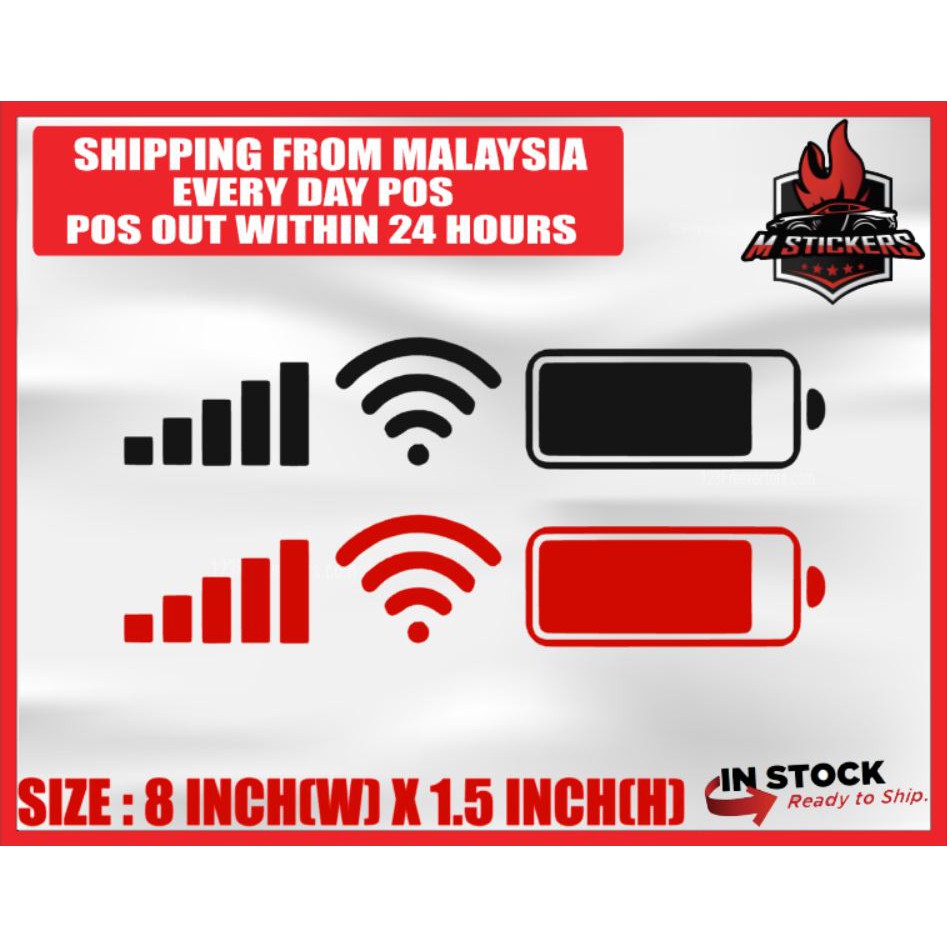 [M STICKERS] PHONE LINE WIFI BATTERY STICKER MYVI VIVA VIOS CITY CIVIC ...