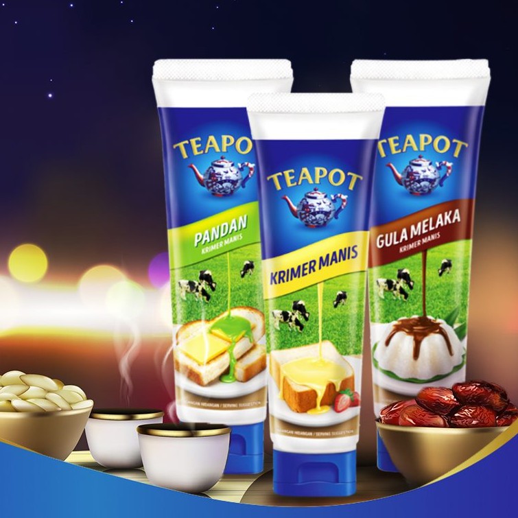 Teapot Susu Pekat Tube PANDAN / KRIMER MANIS / GULA MELAKA (180G ...