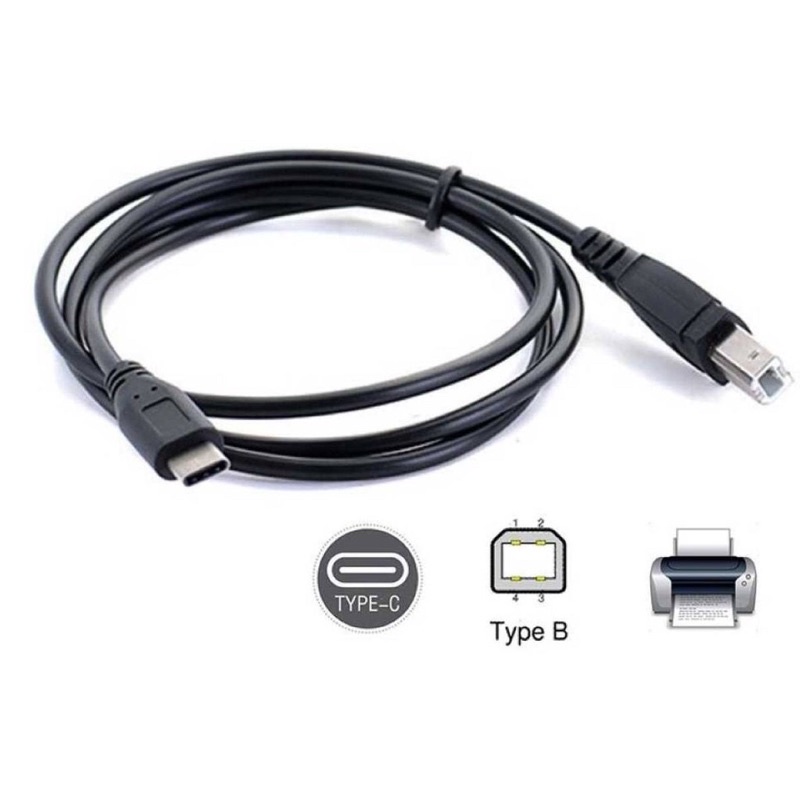 USB-C USB 3.1 Type C Male Connector to USB 2.0 B Type Male Data Cable ...