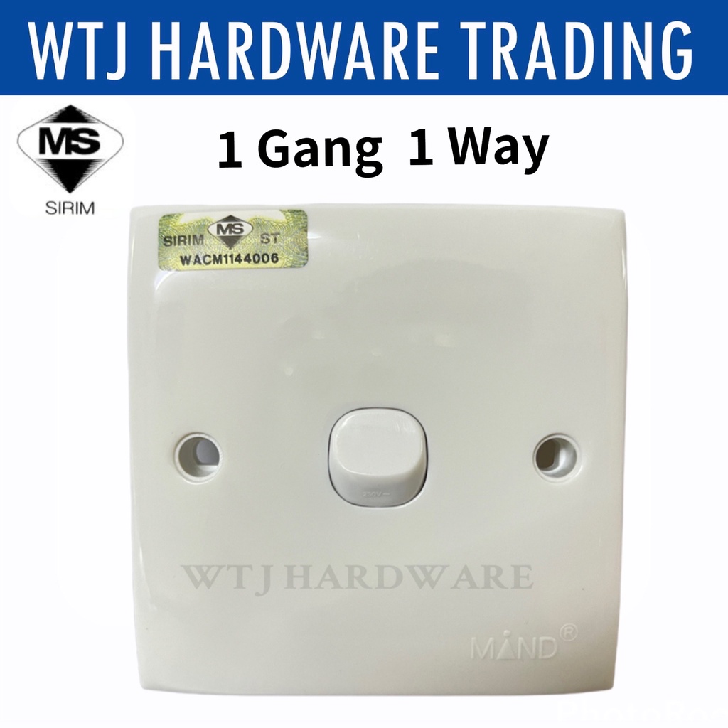 MIND 1 GANG 1 WAY SWITCH / SIRIM / Switches Switched Socket Suis rumah ...