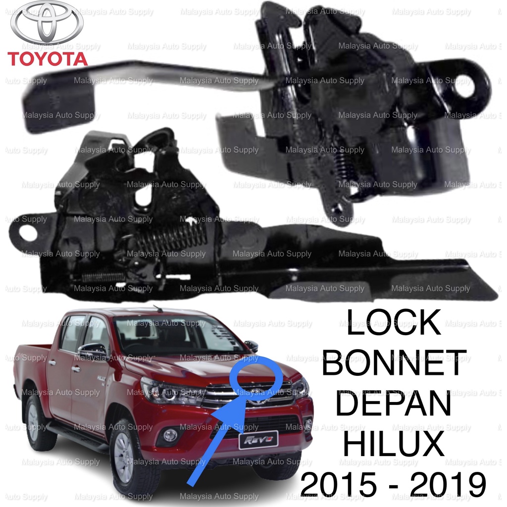 TOYOTA HILUX REVO (GUN125) - FRONT BONNET LOCK TOP WITH HOOD LOCKER ...