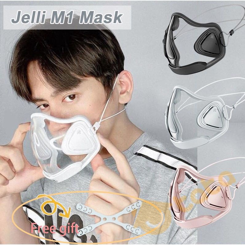 Jelli M1 Mask - Clear Transparent Anti-Fog 3D Face Mask PC transparent ...