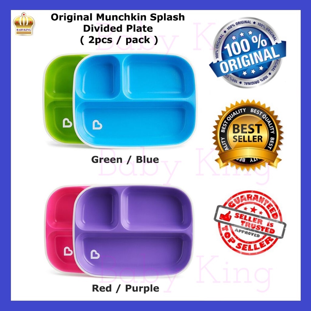Original Munchkin Splash Toddler Divided Plate Plates (2 Pack) | Shopee ...