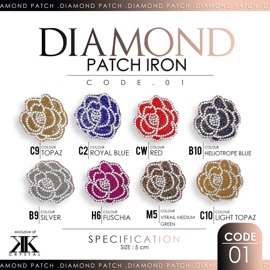 ***OFFER*** Diamond Patch Iron, Dokoh Diamond, Iron Patch, Code: 01 ...