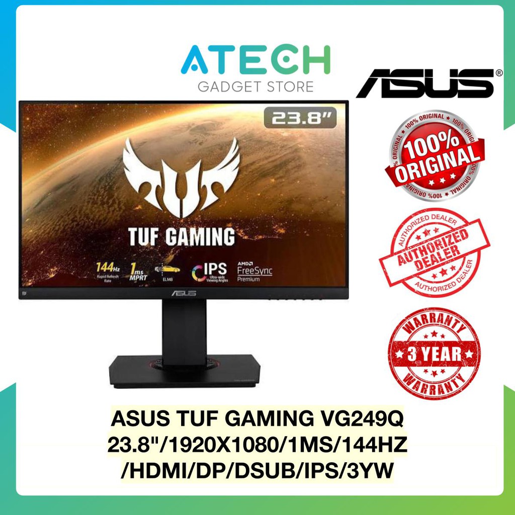 Asus TUF GAMING VG249Q 24" IPS Full HD 144Hz 1ms FreeSync ELMB Gaming ...