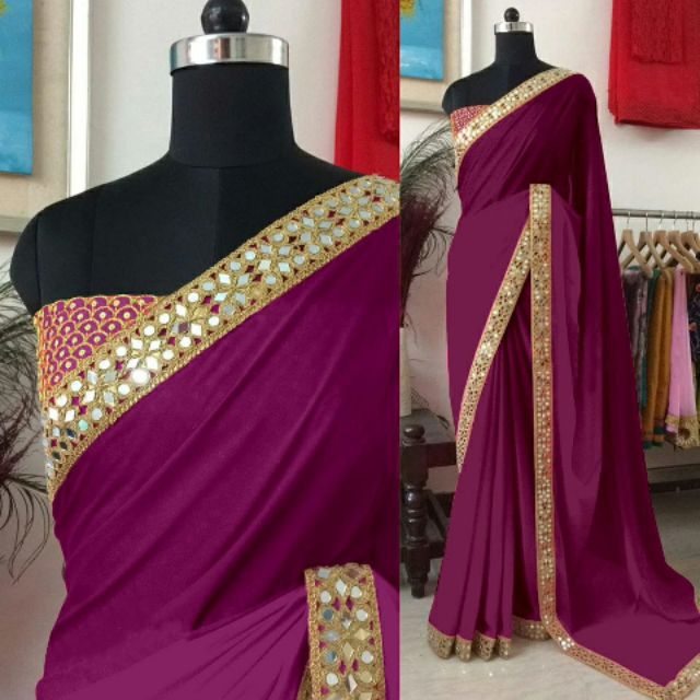 Mirror Work Saree Collection | Shopee Malaysia