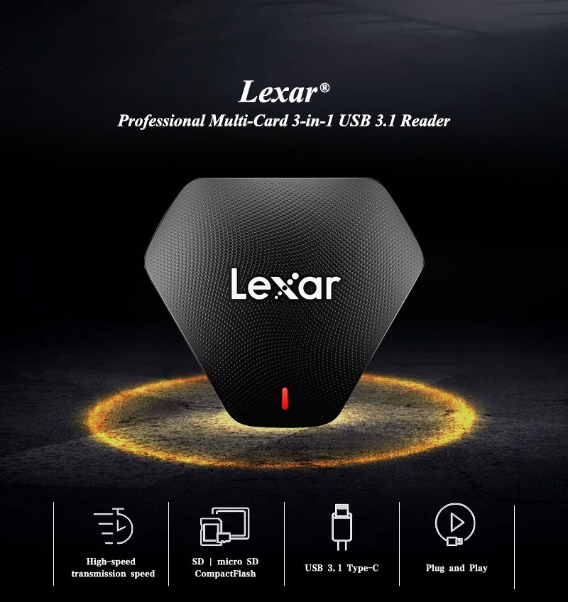 Lexar Professional USB 3.1 Multifunction Card Reader 3 in 1 For SD Card ...