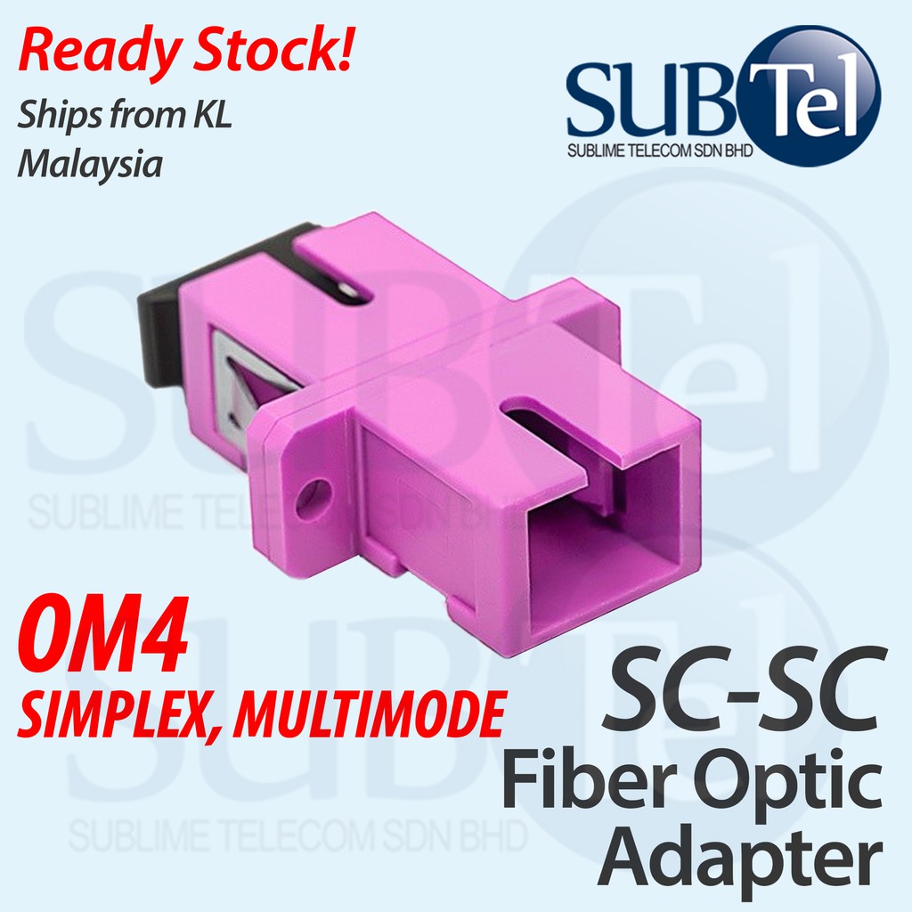 SC-SC Simplex Multimode Fiber Optic OM4 Adapter Coupler for Patch Panel ...