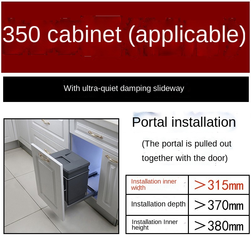 Built-in Kitchen Trash Can Waste Bin Hide Style Pull Out Dustbin Modern ...