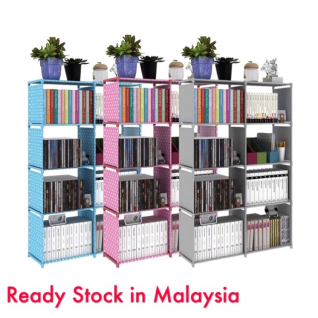 (Ready Stock) Korean DIY 5 Tiers 8 Columns Book Shelf Cabinet Storage ...
