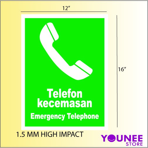 SAFETY SIGN / INDUSTRIAL SIGNAGE / EMERGENCY TELEPHONE / TELEFON ...