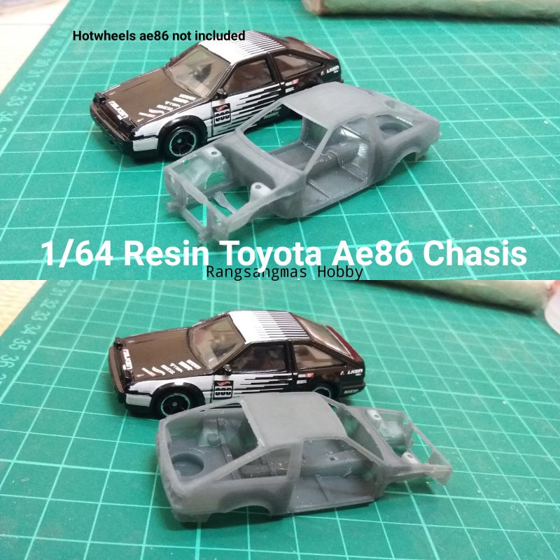 1/64 Resin Toyota Ae86 Trueno Chasi Chasis for hot wheels diorama garage tools tomica aoshima ...