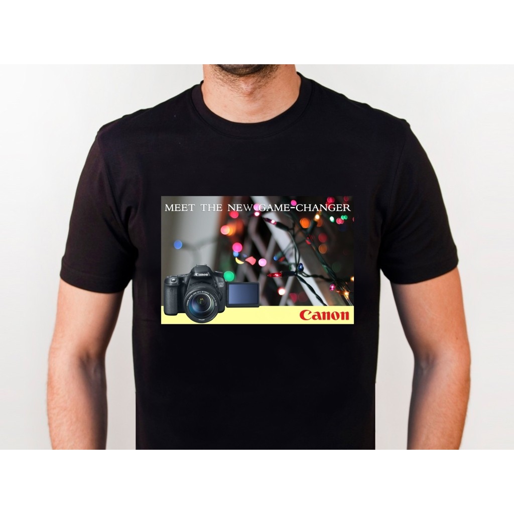 T-Shirt Canon Camera/Kamera 100% cotton Round Neck/Lengan Pendek/Short ...