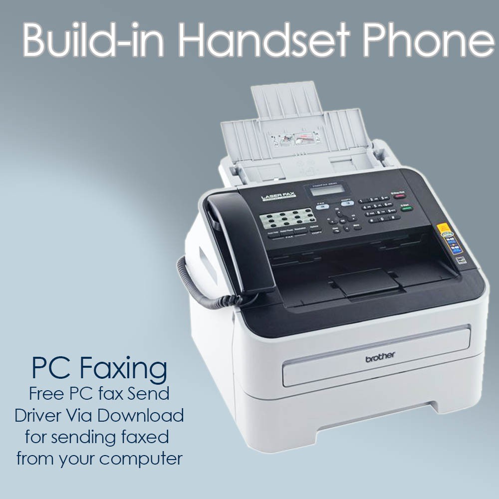 Brother Mono Laser Printer FAX-2840 A4 Print Copy Fax ADF with Hand-Set ...