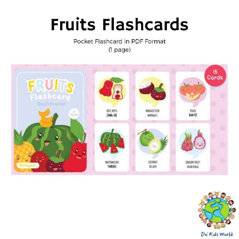 [PRINTABLE] Bilingual Fruits Flashcards Montessori Early Learning ...