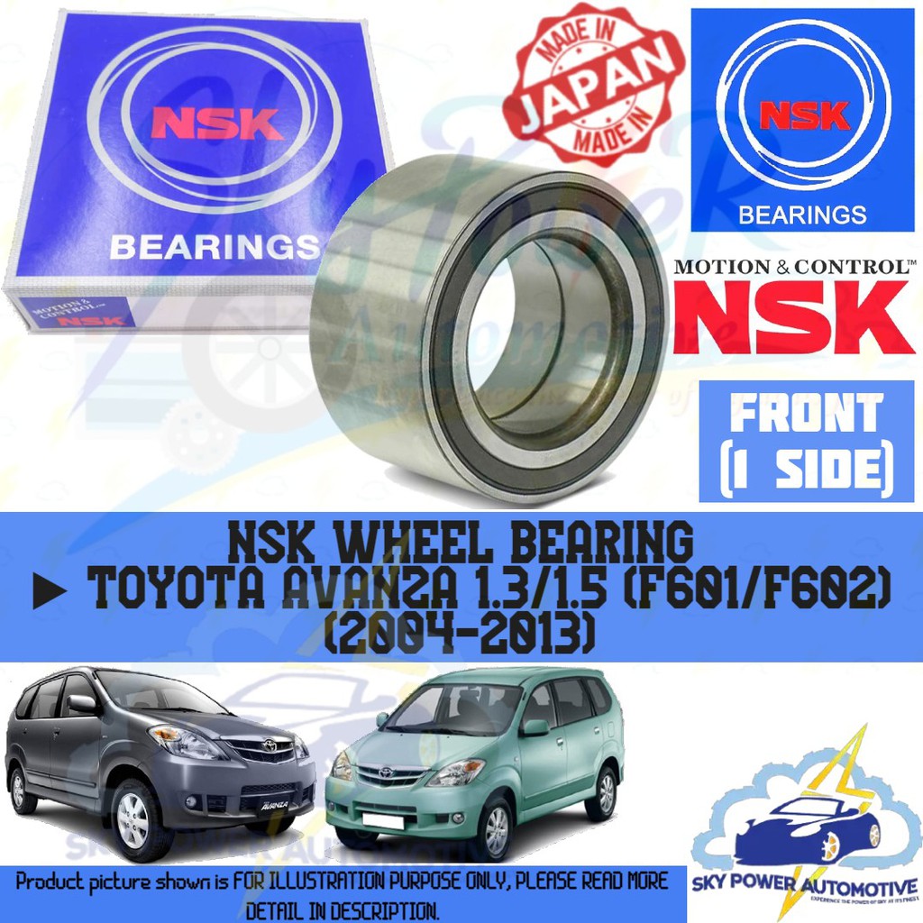 TOYOTA AVANZA 1.3 / 1.5 (F601 / F602) (2004-2013) NSK WHEEL BEARING ...